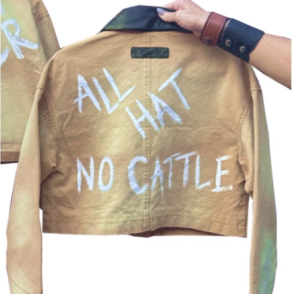 VBRT | Jackets & Coats | Custom Painted All Hat No Cattle Work Jacket ...